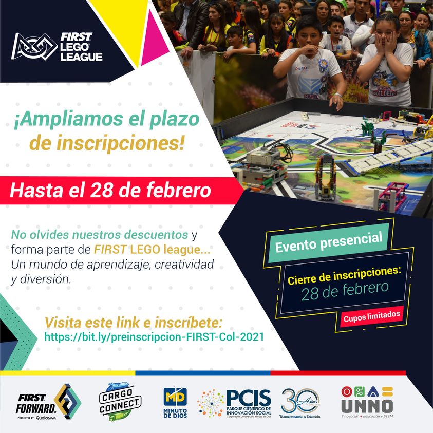 28 de febrero se amplía la inscripción al FLL - Instituto UNNO